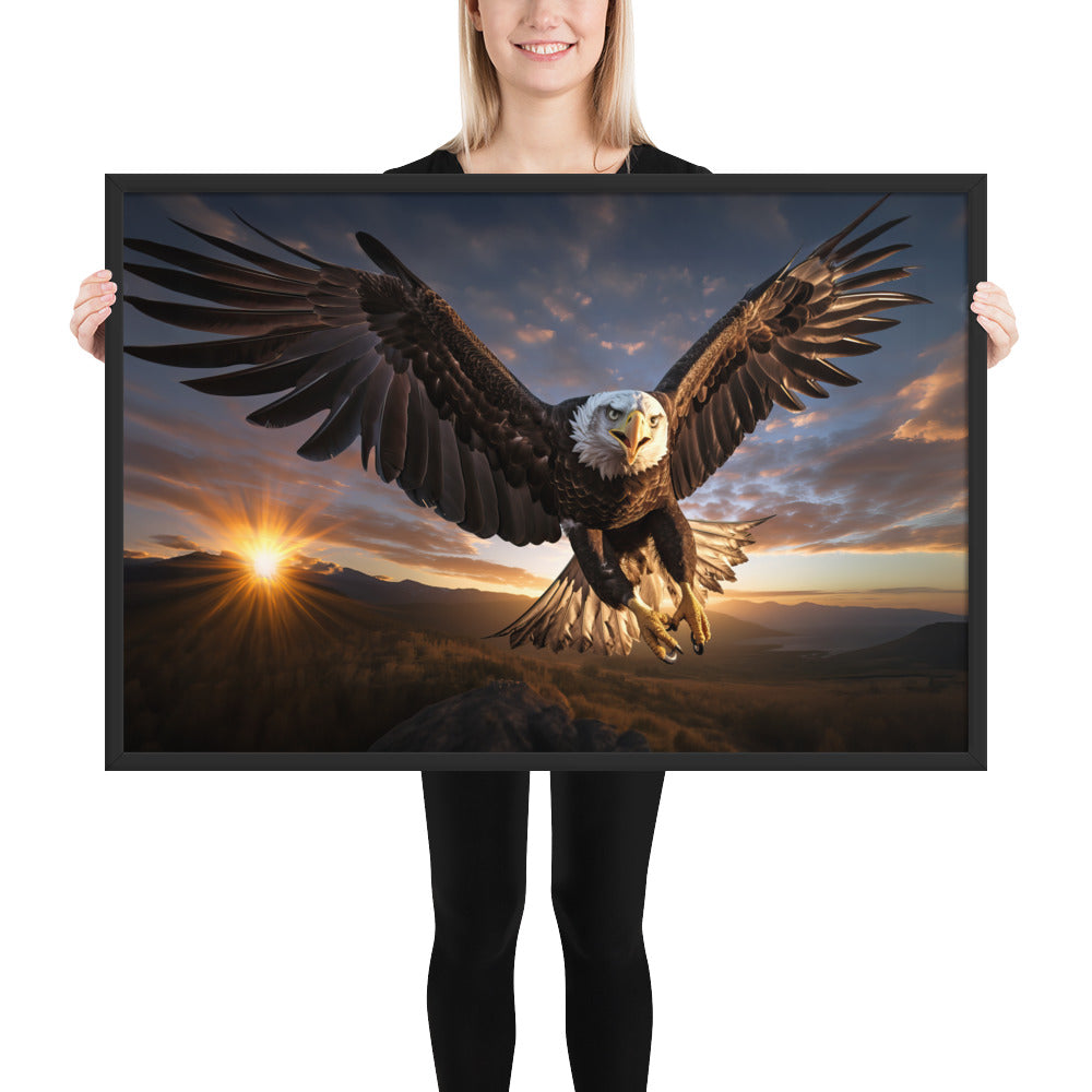 Bald Eagle Flying Framed Art – Breathtaking Visuals