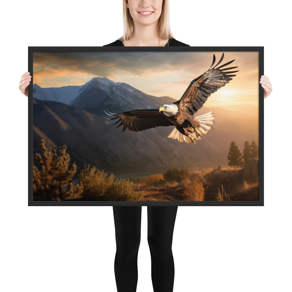 Bald Eagle Flying Framed Art – Breathtaking Visuals