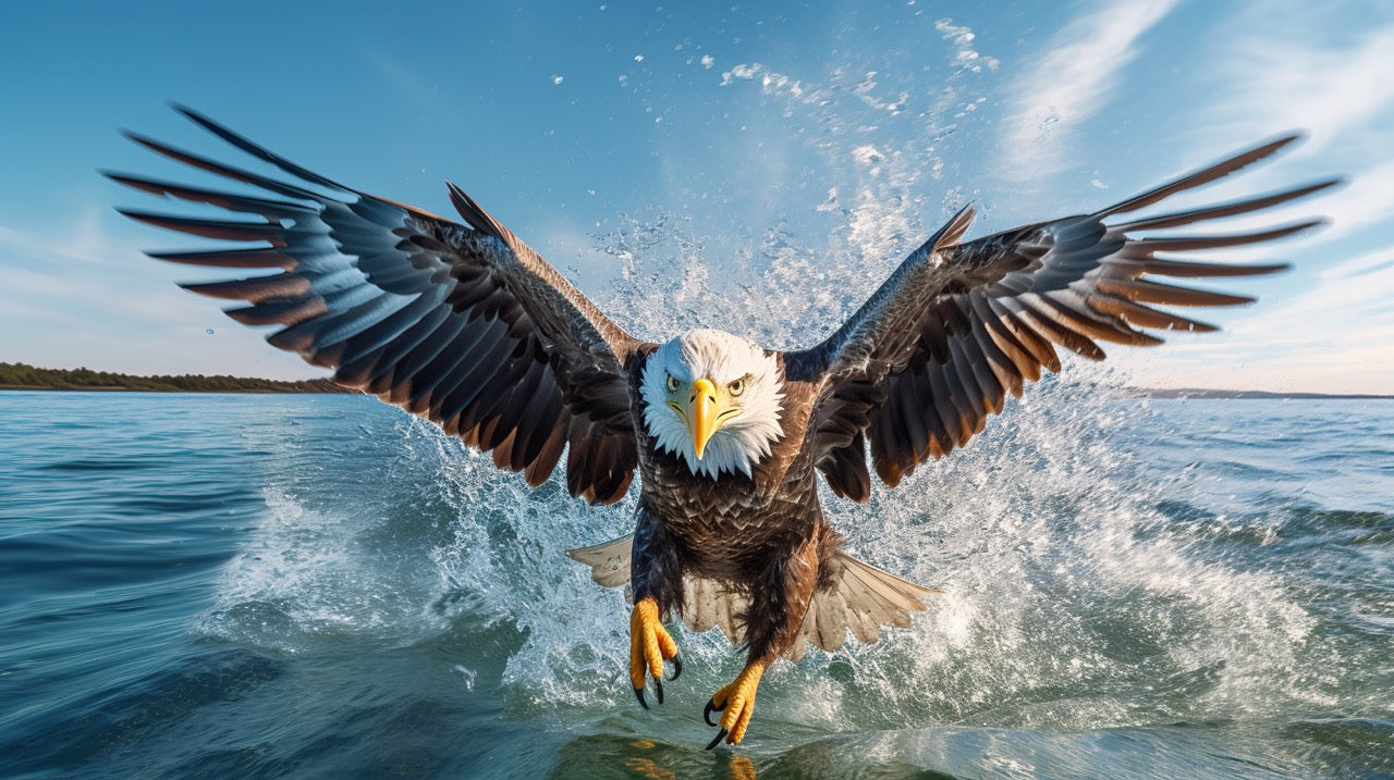 Bald Eagle Over Water – Breathtaking Visuals